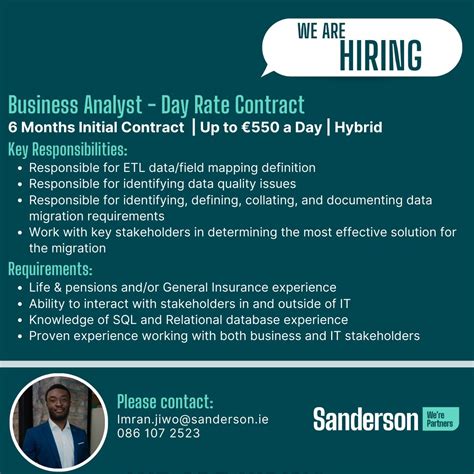 Imran Jiwo On Linkedin 📢 📢 It Business Analyst Opportunity Im Working