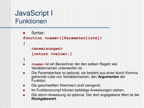 ppt einführung in javascript ii powerpoint presentation free