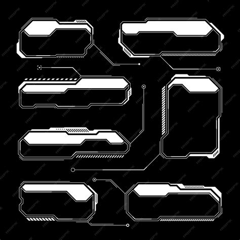 Premium Vector White Futuristic Hud Ui Elements Scifi User Interface Text Boxes Callouts