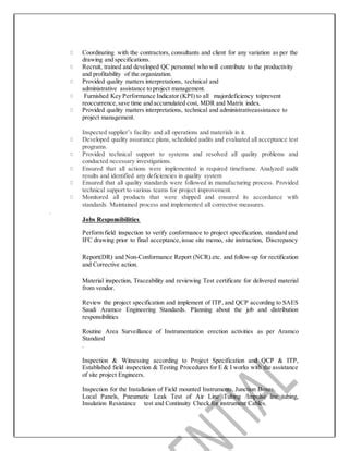 Qa Qc Manager New DOCX Manufacturing Industry Industries