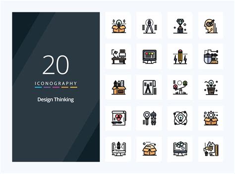 20 Design Thinking Line Filled Icon For Presentation 19223635 Vector Art At Vecteezy