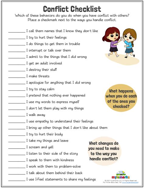 Conflict Checklist F