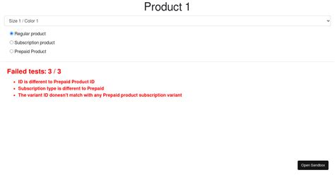 Shopify Javascript Test Codesandbox