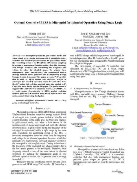 Optimal Control Of Bess In Microgrid For Islanded Operation Using Fuzzy