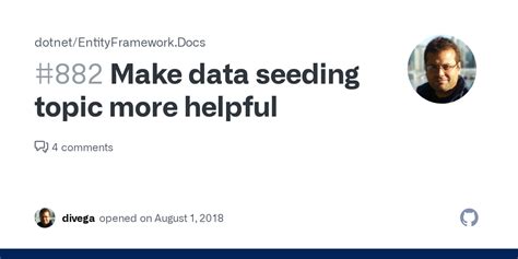 Make Data Seeding Topic More Helpful · Issue 882 · Dotnet