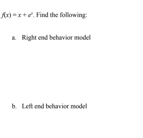 Solved F X X Et Find The Following A Right End