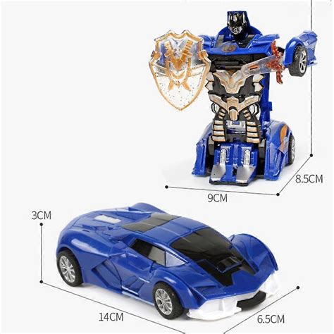 Two Pieces Collision Deformation Toy Car Autobot Robot Inertia Impact One Button Deformation