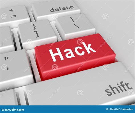 Word Hack Is Written On A Computer Keyboard Conceptual Image On A Computer Key Enter Stock
