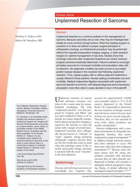 Unplanned Resection Of Sarcoma 3 Pdf Sarcoma Surgery