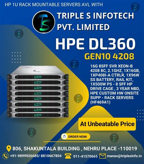 Mild Steel Hpe Dl360 2u Rack Server At ₹ 215000 In New Delhi Id 25514653133