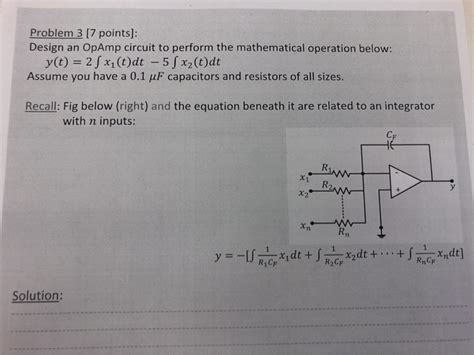 Solved Problem Points Design An OpAmp Circuit To Chegg