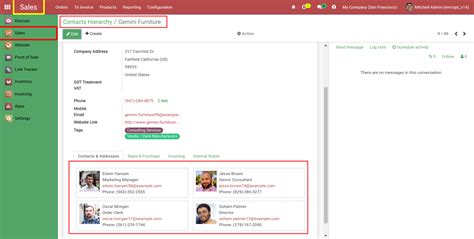 Contacts Hierarchy Chart The Odoo Store
