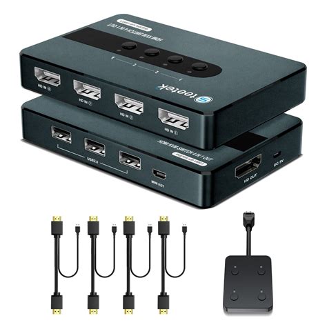 Snapklik Com HDMI KVM Switch Computers Monitor Wired Remote Button Switching KVM Switches