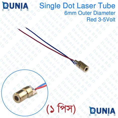 Red Dot Laser Head 3v To 5v 650nm 5mw 6mm Outer Diameter Tube With Leads Head Bd