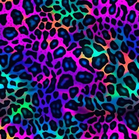 Premium Photo A Colorful Leopard Print Background With Black Spots