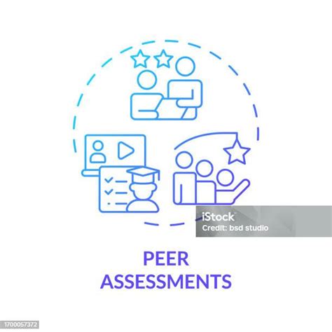 2d Gradient Thin Linear Icon Peer Assessments Concept Stock Illustration Download Image Now