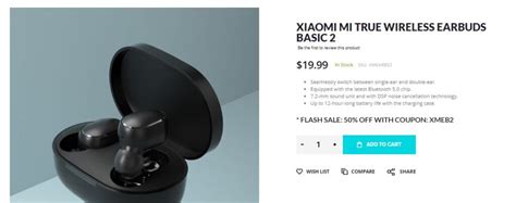 Xiaomi Mi Earbuds Basic 2 Available Via Giztop Flash Sale For 9 99 Gizmochina