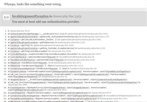 Résolu Symfony2 Fichier Securityyml You Must At Least Add One Authentication Provider