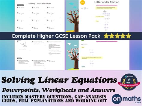 Solving Linear Equations Powerpoints Worksheets Answers Higher Gcse