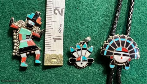 3 Pcs Zuni Navajo Native American Signed Turquise Jewelry