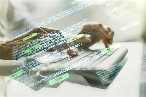 Premium Photo Abstract Creative Coding Concept With Hands Typing On
