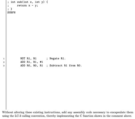 Solved Int Subint X Int Y Return X Y Subfn