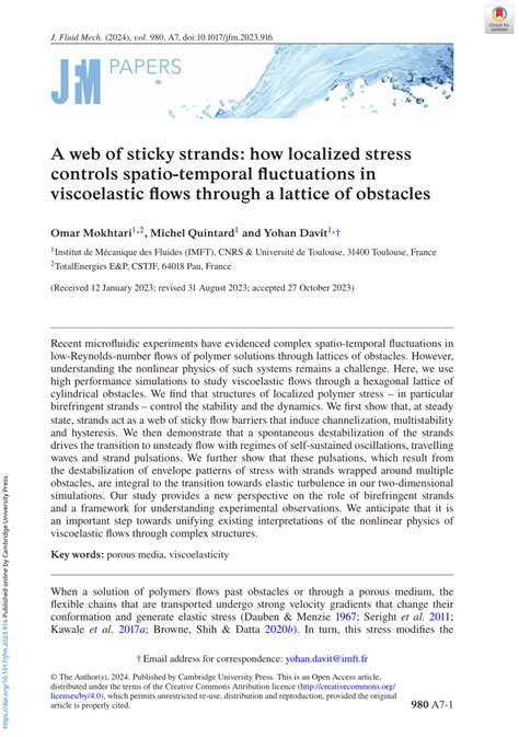 Pdf A Web Of Sticky Strands How Localized Stress Controls Spatio Temporal Fluctuations In