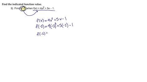 9 Find The Indicated Function Value Youtube