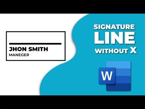 How To Insert A Signature Line In Word Without The X The Graphic Home