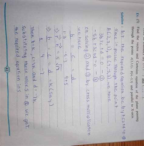find the vector and cartesian equation of the plane passing through the