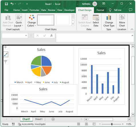 How To Display Multiple Charts In One Chart Sheet