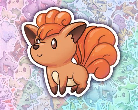 Vulpix Chibi Sticker Fan Art Cute Foodie Sticker Laptop Etsy