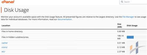 View Information Of Disk Usage In Cpanel And Sort Directories By Name Size