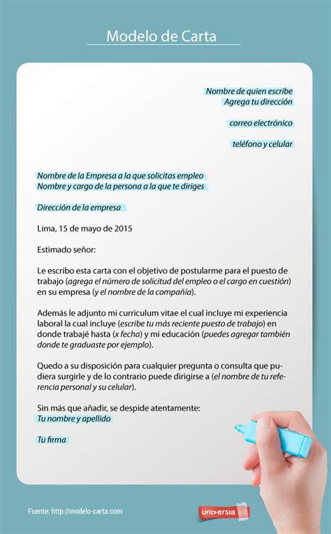 Ejemplo De Carta De Presentación Para Una Solicitud De Empleo Rxfrf