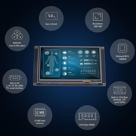 Nextion Hmi Display Enhanced Series Nx K Resistive Lcd Tft