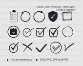 Check Mark Svg Bundle Check Box Svg Checklist Svg Hand Etsy