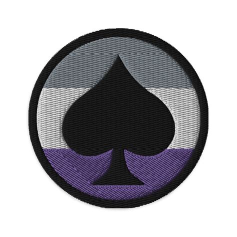 Asexual Ace Of Spades Embroidered Patch Embroidered Patches Cloth