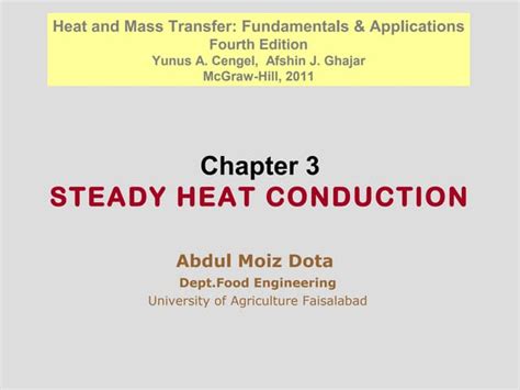 Heat Transfer Steady State Heat Conduction Pptx