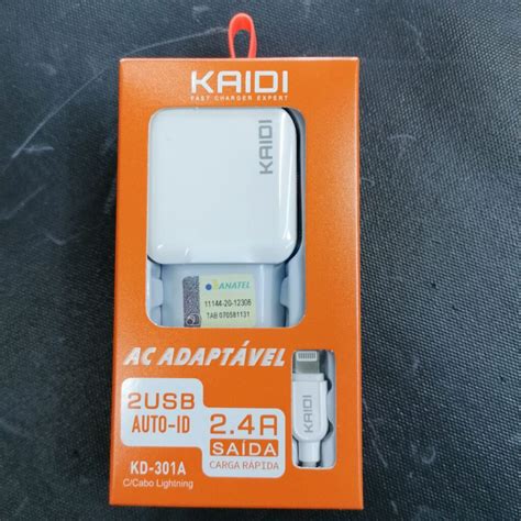 Carregador Kaidi Kd 301a Lightning Fei Eletronico