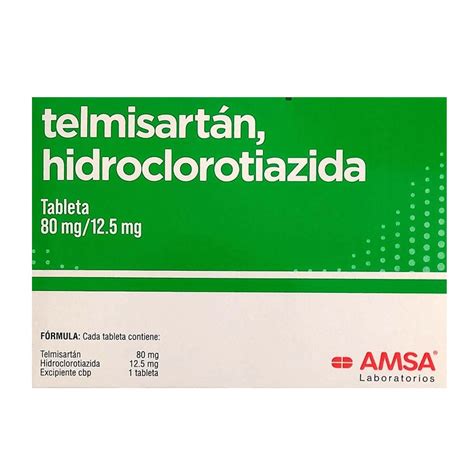 Telmisartán Hidroclorotiazida 80 Mg 125 Mg Marca Amsa Farmacia San