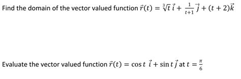 Solved Find The Domain Of The Vector Valued Function