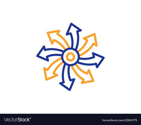 Versatile Line Icon Multifunction Sign Royalty Free Vector