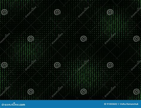 Binary Code Black And Green Background Stock Illustration