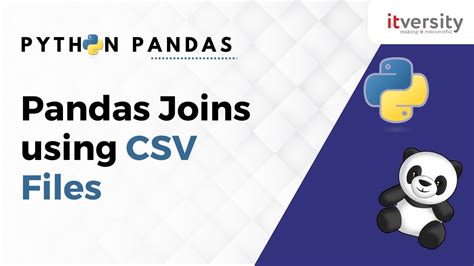 How To Use Pandas Joins Using Csv Files Python Pandas Tutorial For