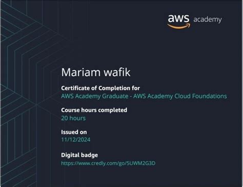 mariam wafik on linkedin aws cloudpractitioner cloudcomputing