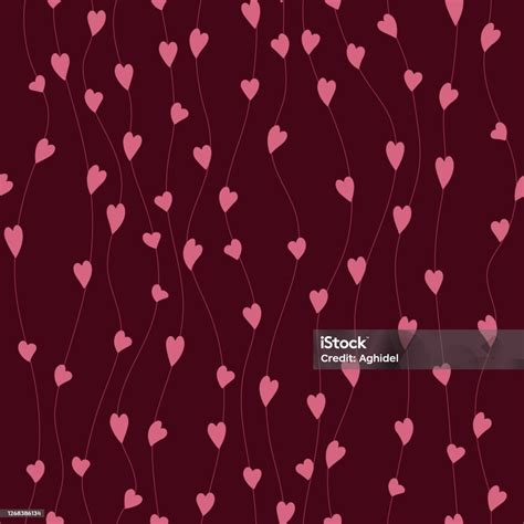 곡선과 심장 모양 벡터 원활한 패턴 분홍색과 적갈색 반복적 인 배경 섬유 직물 스와트 포장지 연속 인쇄 휴대 전화 케이스 장식을