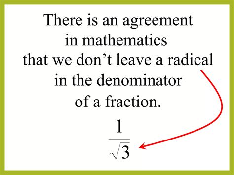 Rationalizing The Denominator Of A Radical Expression Pdf
