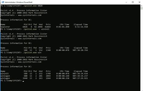 List Windows Processes With Pslist 4sysops