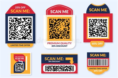 Qr Code Scan Me Sticker Set For Smartphone Scanning Collection Of
