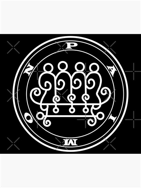 Paimon Demon King White Sigil Occult Magick Seal Poster By